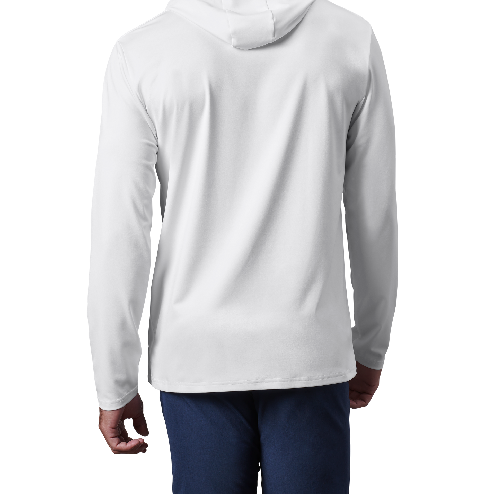 Wave Logo Badge Hooded Long Sleeve Sunshirt White | YETI New Zealand